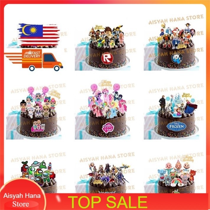 Harga Borong Wholesale (10 unit 1set) Cake Topper 1 Decoration Birthday ...