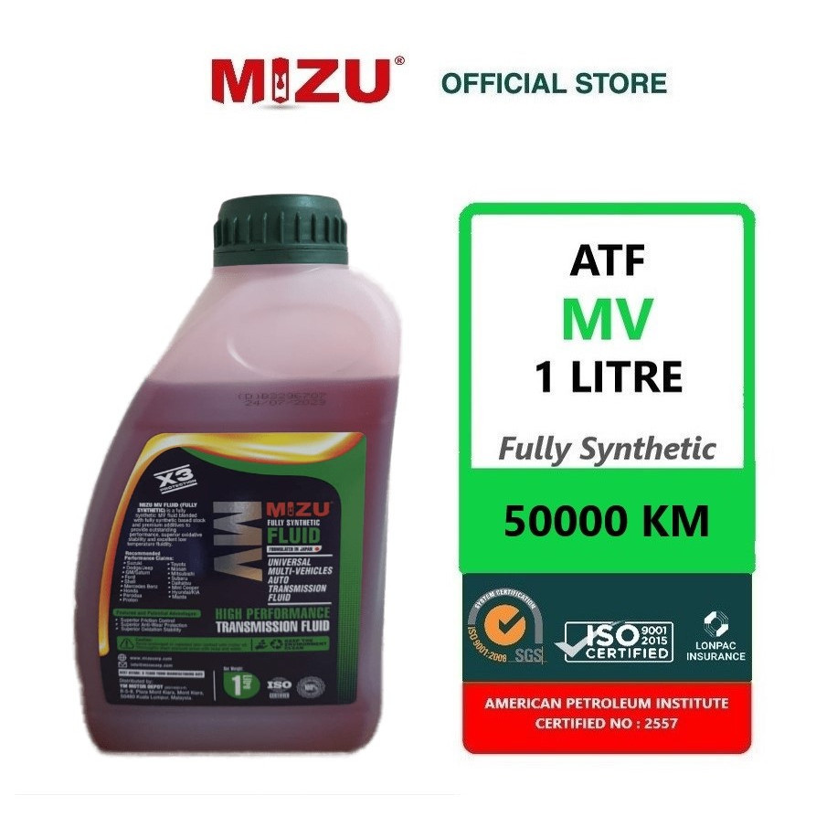 Mizu (NEW) ATF MV Fully Synthetic all car API Certified Insurance ISO ...