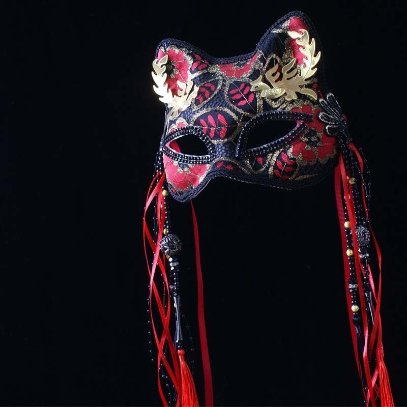 Chinese Style Fox Cat Country Trendy Half-Face Catwoman Mask Halloween ...