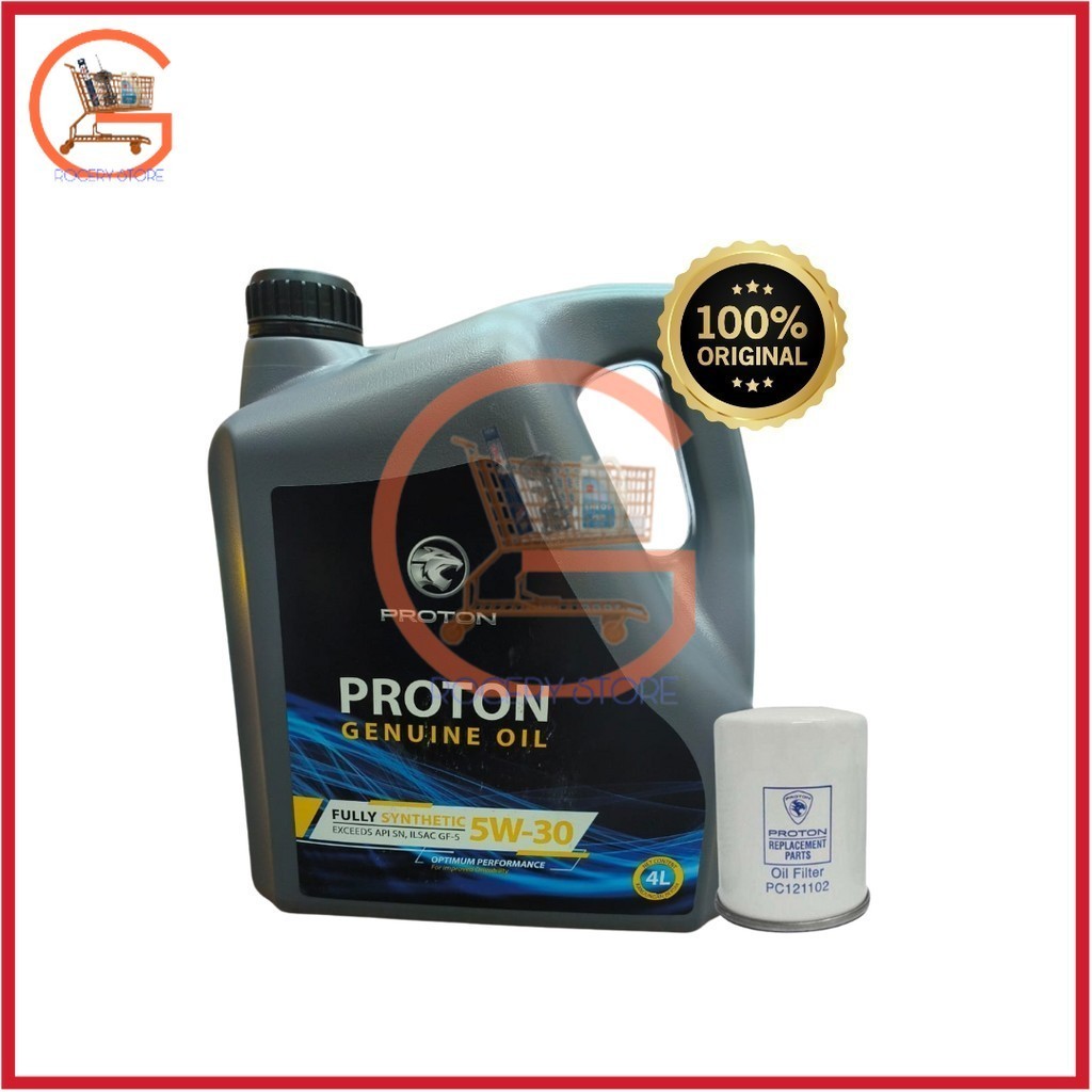 (100% ORIGINAL) PROTON 5W30 4L FULLY SYNTHETIC ENGINE OIL 5W-30 SAGA ...