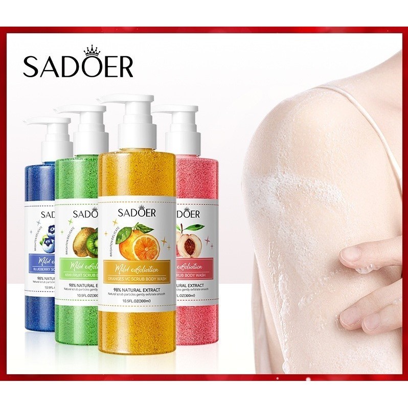 SADOER Fruit series Body Scrub Shower Gel 300ml | Shopee Malaysia