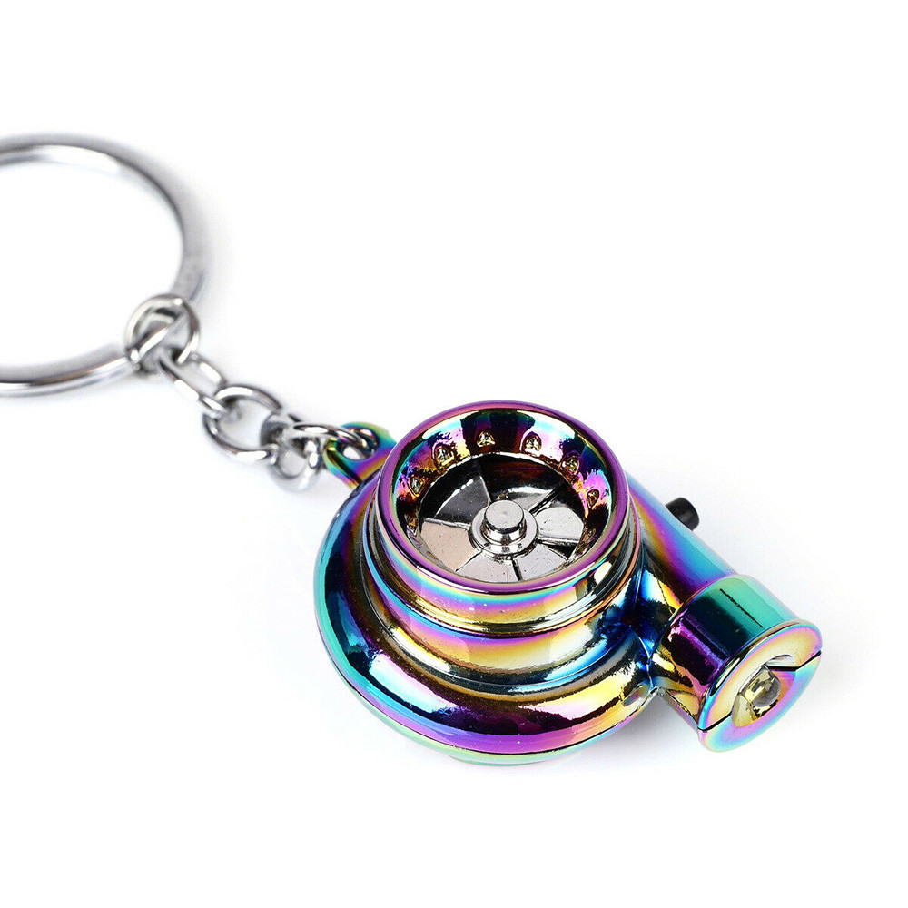Car Metal Keyring Sound Turbo Key Sleeve Bearing Spinning Model Turbine ...