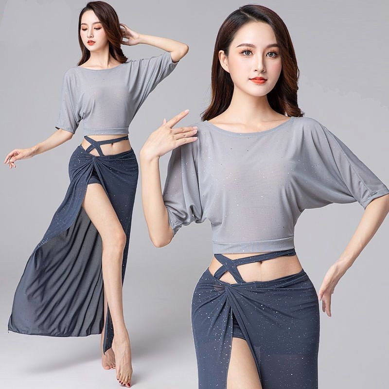 [d526]2024summer New Belly Dance Practice Clothes Sexy Clothing Mesh
