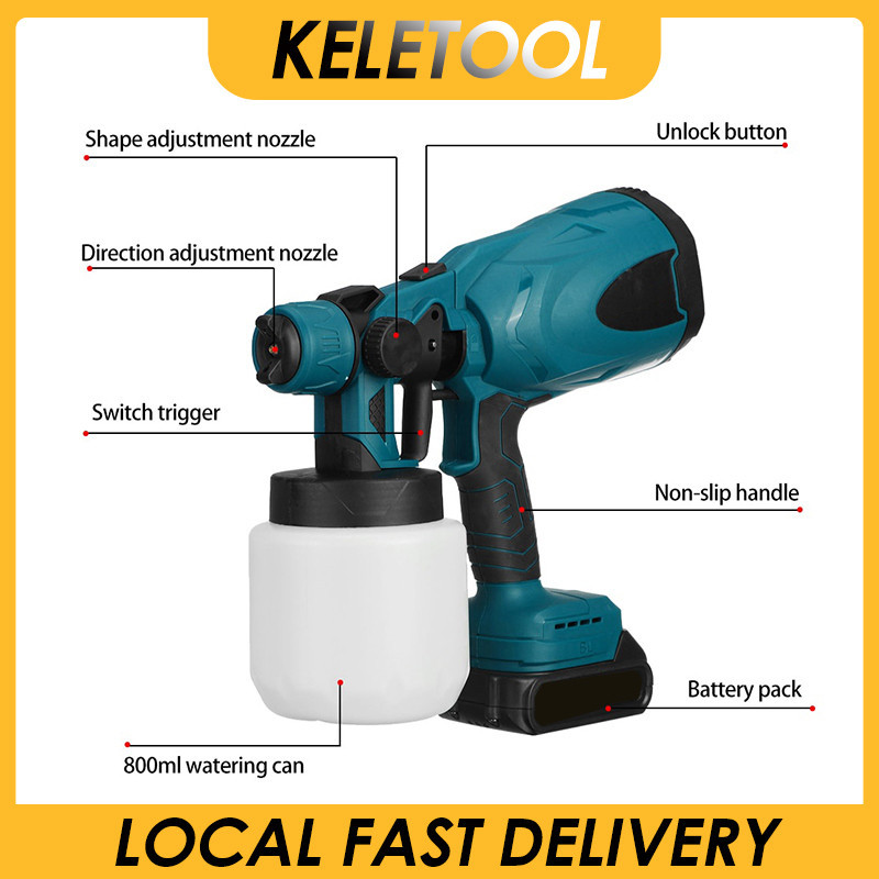 Electric Cordless Paint Air Spray Gun High-Power Household Disinfection ...