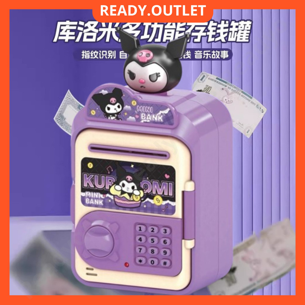 Sanrio Money Saving Box Kuromi Piggy Bank Kids Coins Box Password ...