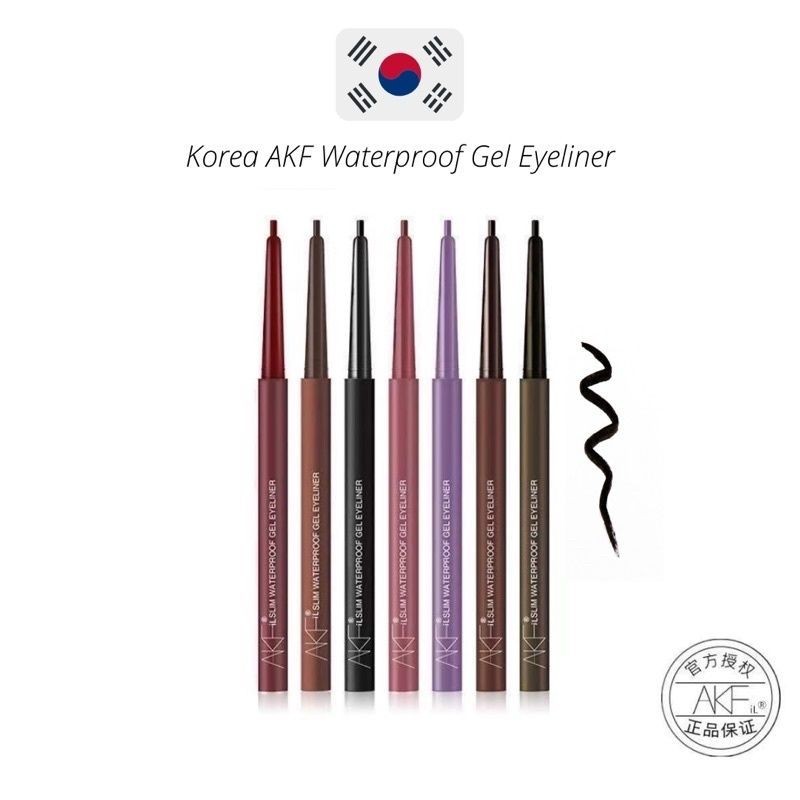 🇲🇾 NEW Korea AKF Slim Waterproof Gel Eyeliner AKF002 Dark Brown ...