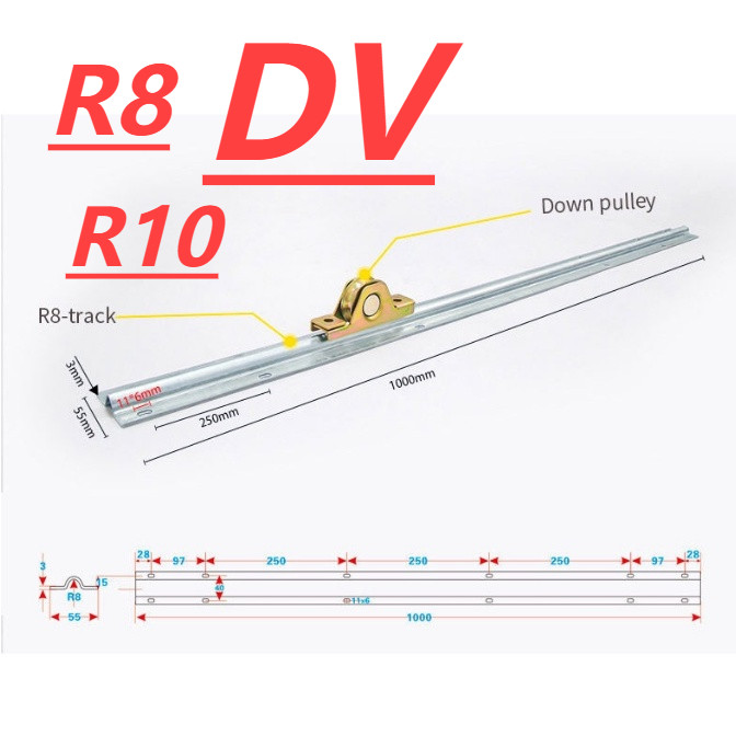 1pc Bolt Down Galvanized Ground Track, U or V Sliding Gate Bottom/Floor ...
