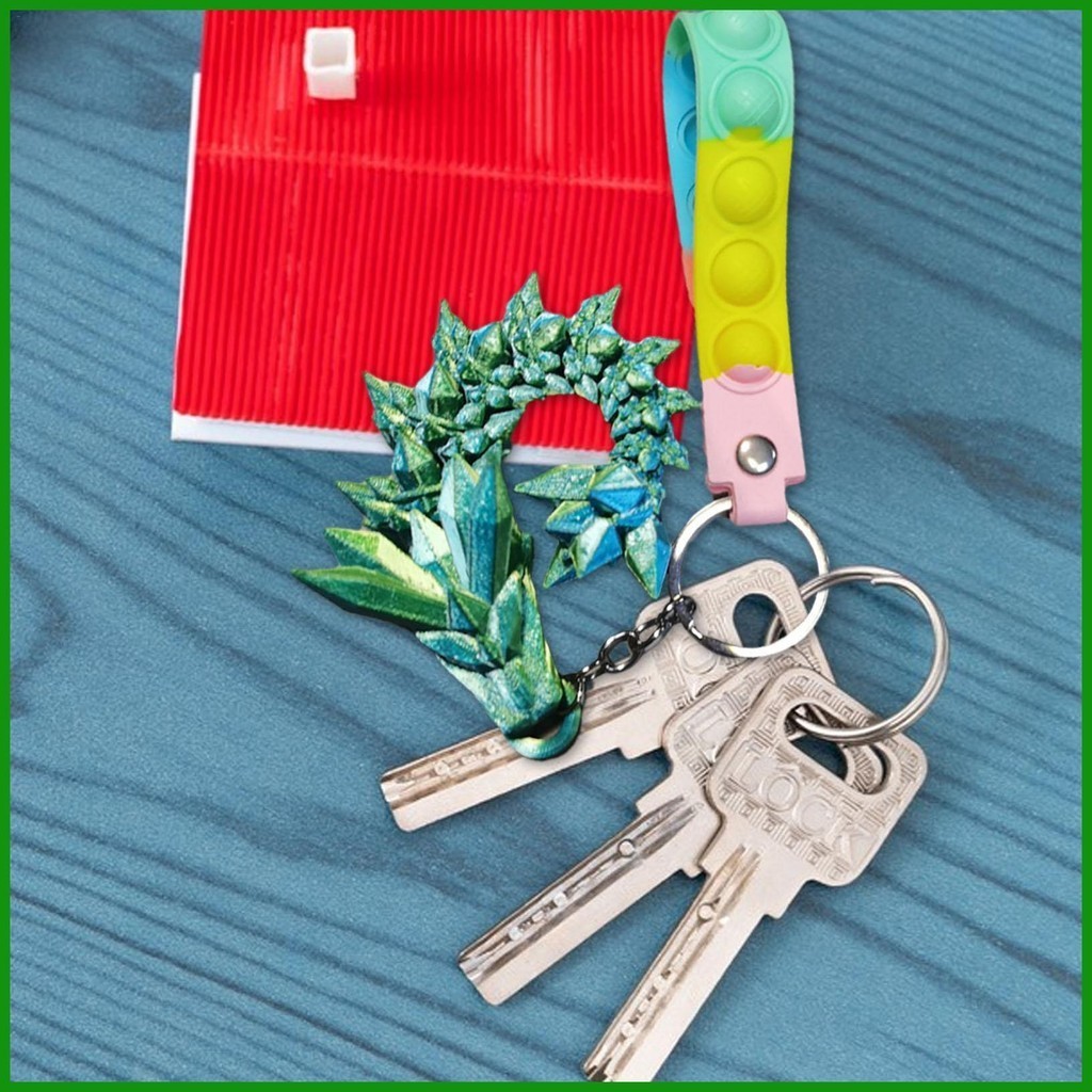 3D Printed Dragon Flexible Keychain 3d Printed Dragon Chinese Keychain ...