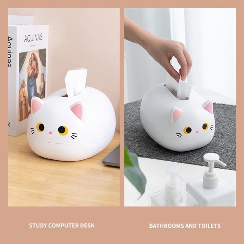 Nordic Cat Tissue Box Cute Tissue Box with Lid Toothpick holderDesktop ...