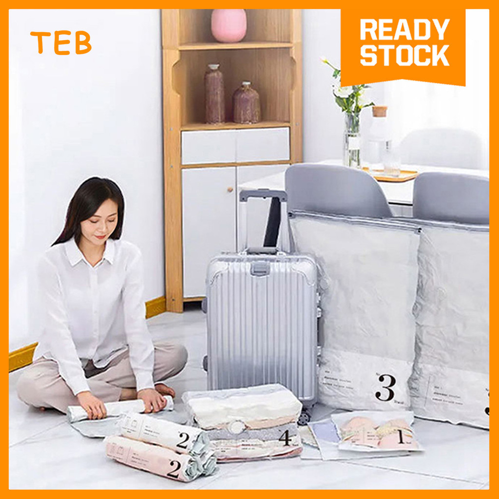 [TEB] 2 Pcs Air-free Hand-Rolled Vacuum Compression Bag Suitcase ...