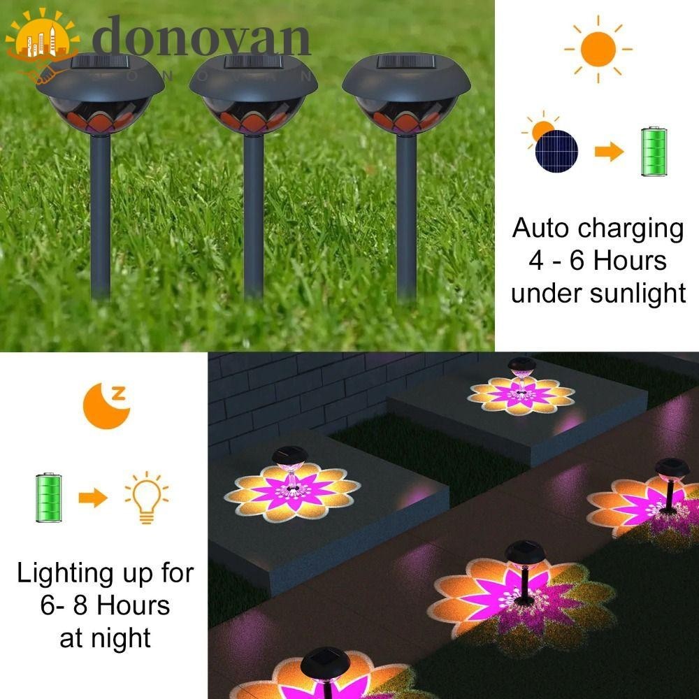 DONOVAN Solar Projection Lamp, Flower Ground Insertion Desktop Lawn ...