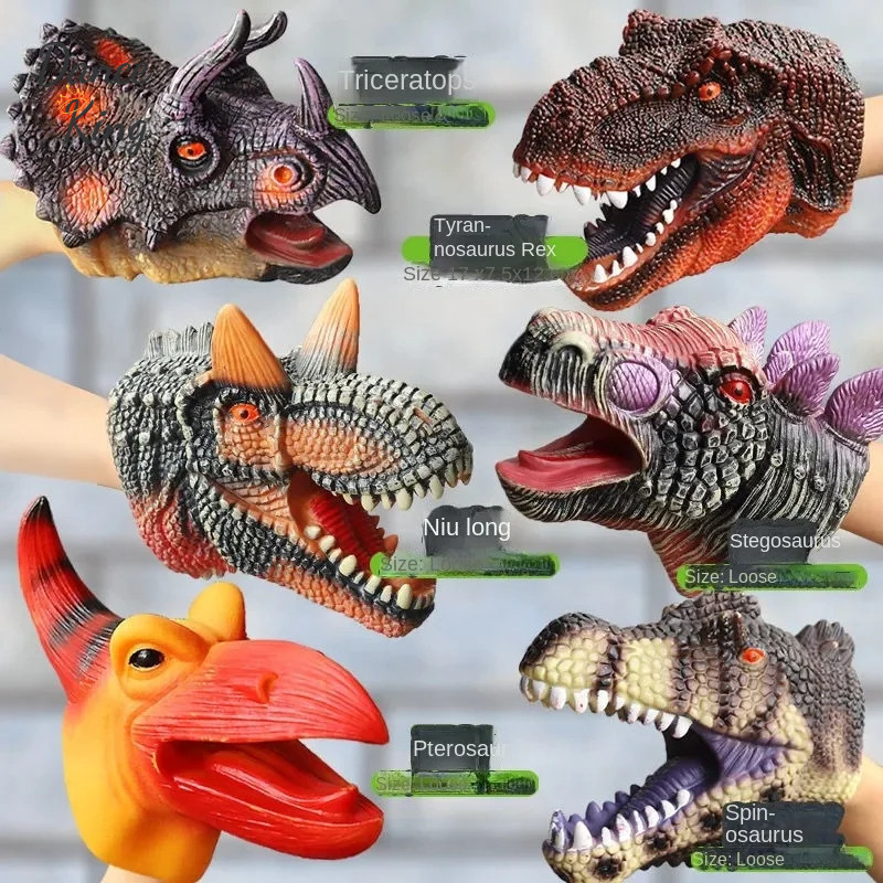 Kids Figure Toys Soft Vinyl Rubber Animal Head Hand Puppets Gloves ...