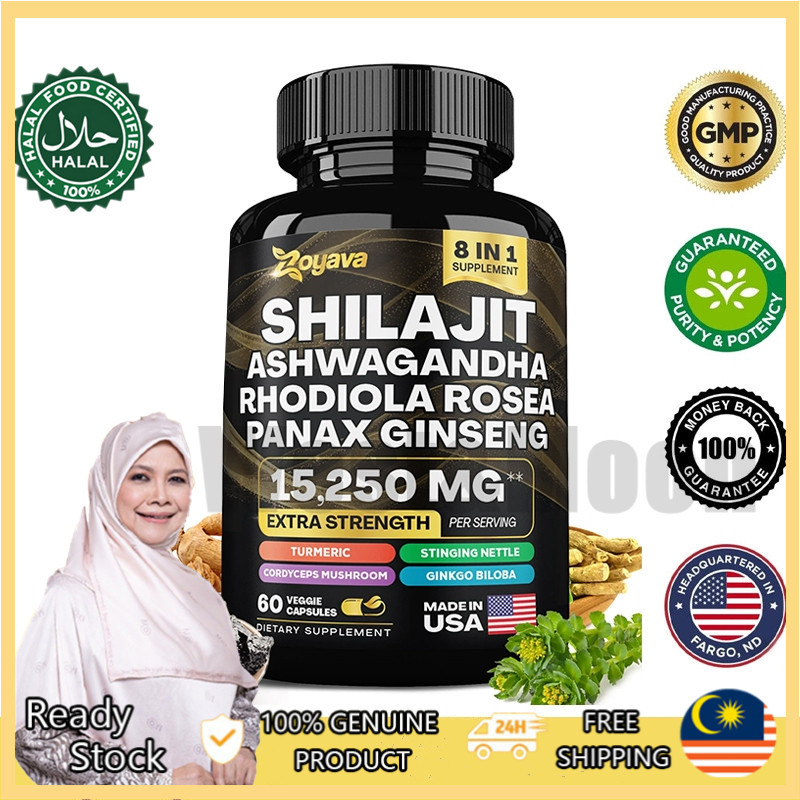 Halal Food 8 In 1 Himalayan Shilajit and Ginseng Capsules Shilajit ...