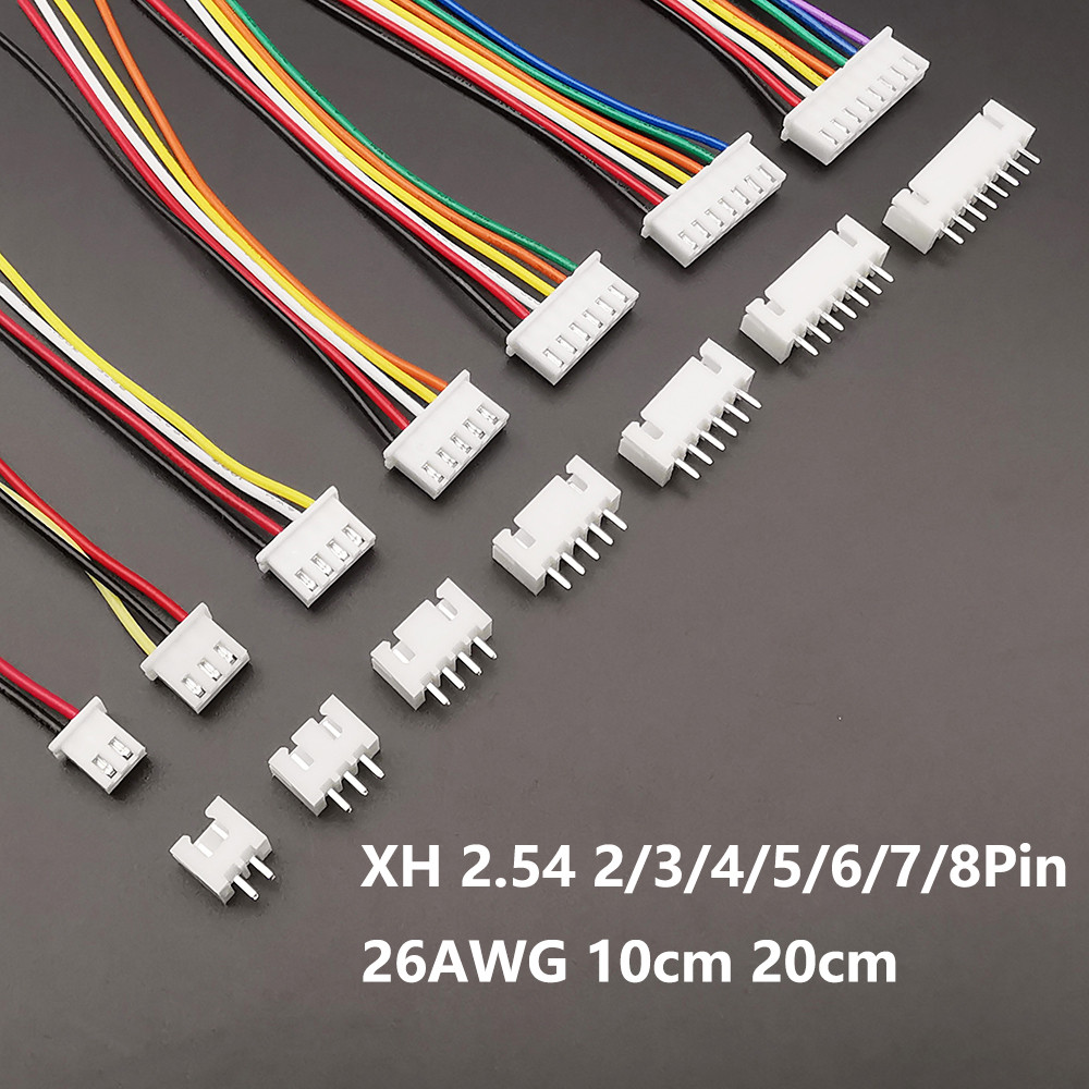 5Set JST XH2.54 XH 2.54mm Wire Cable Connector 2/3/4/5/6/7/8/9/10 Pin Male and Female Plug ...