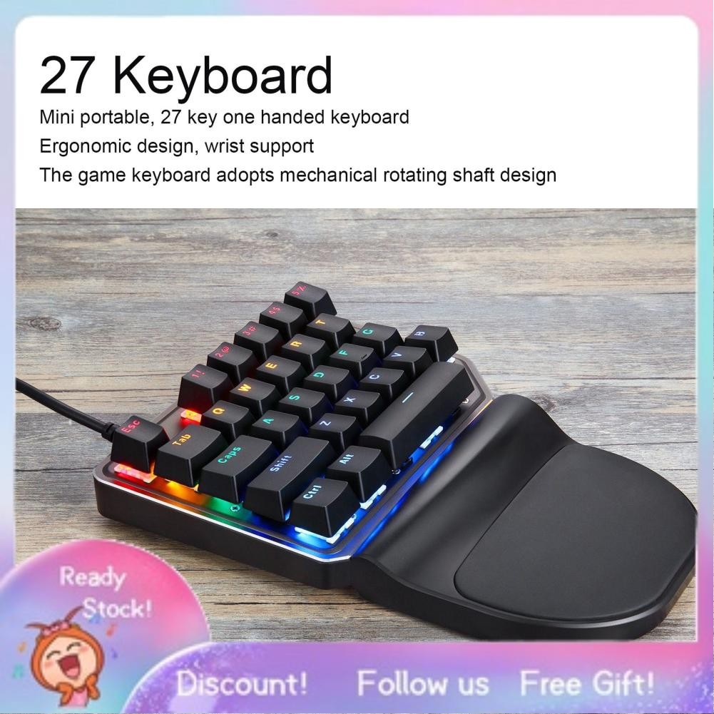 Ujewndju Single Hand Keyboard Mini Gaming One Handed Mechanical Game ...