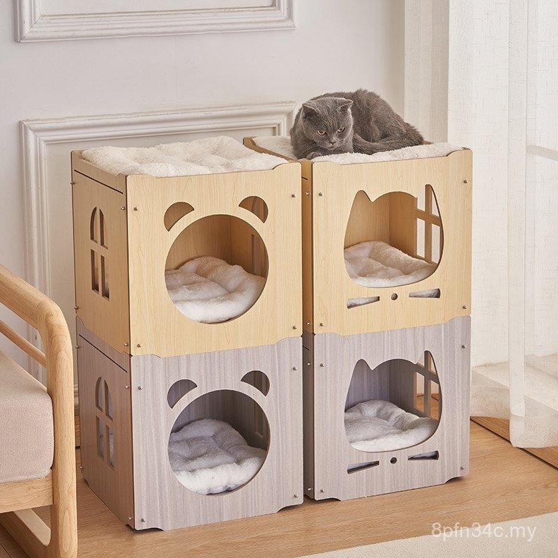 Rumah Kucing Sarang Haiwan Peliharaan Separa Tertutup Sepanjang Musim ...