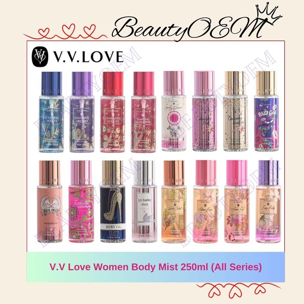 V.V Love Women Body Mist 250ml (All Series) | Shopee Malaysia