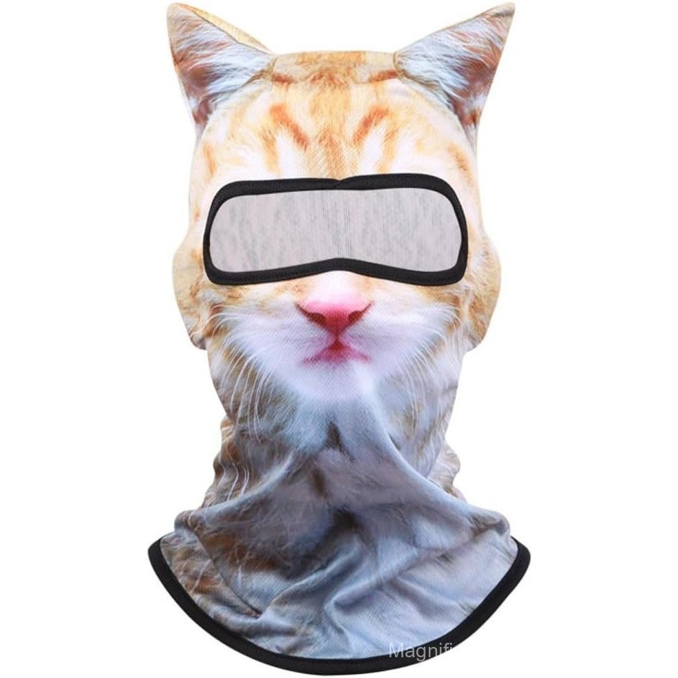 Topeng Ski Kucing dengan Telinga, Topeng Shiesty Kucing, Topeng Muka ...