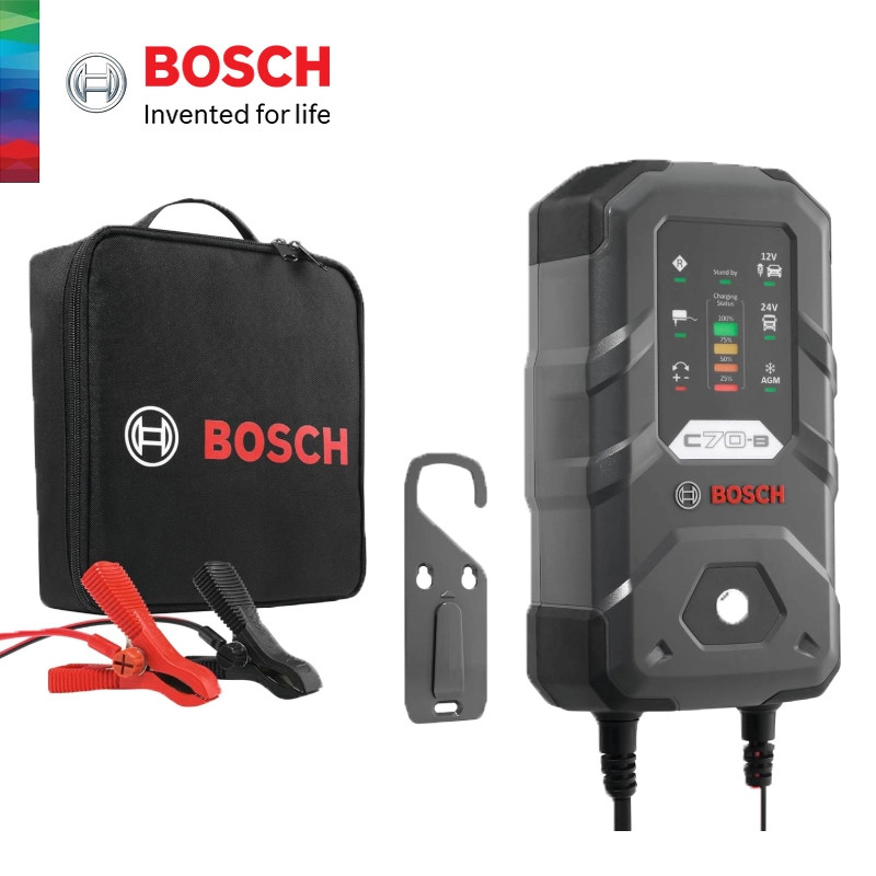 BOSCH C70-B Battery Charger 6V 12V 24V Car Lorry Truck Motorcycle Lead ...