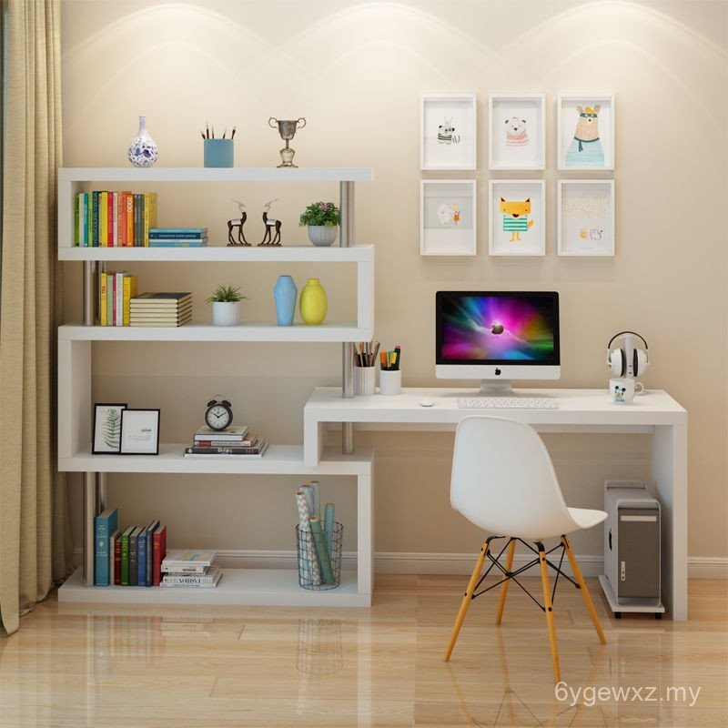 [Harga Promosi] Meja Komputer Berpusing dengan Rak Buku, Meja Pejabat ...