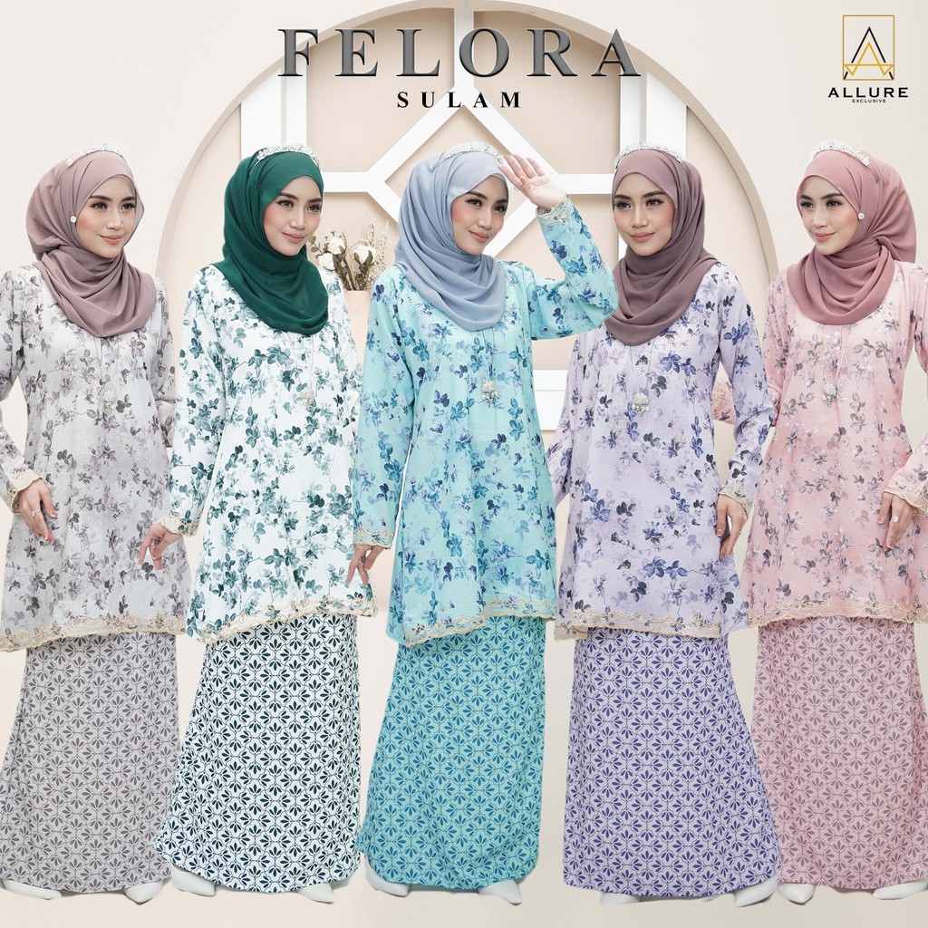 Allure Exclusive - Set Baju Kurung Sulam Felora 2025 Armani Silk Ibu ...