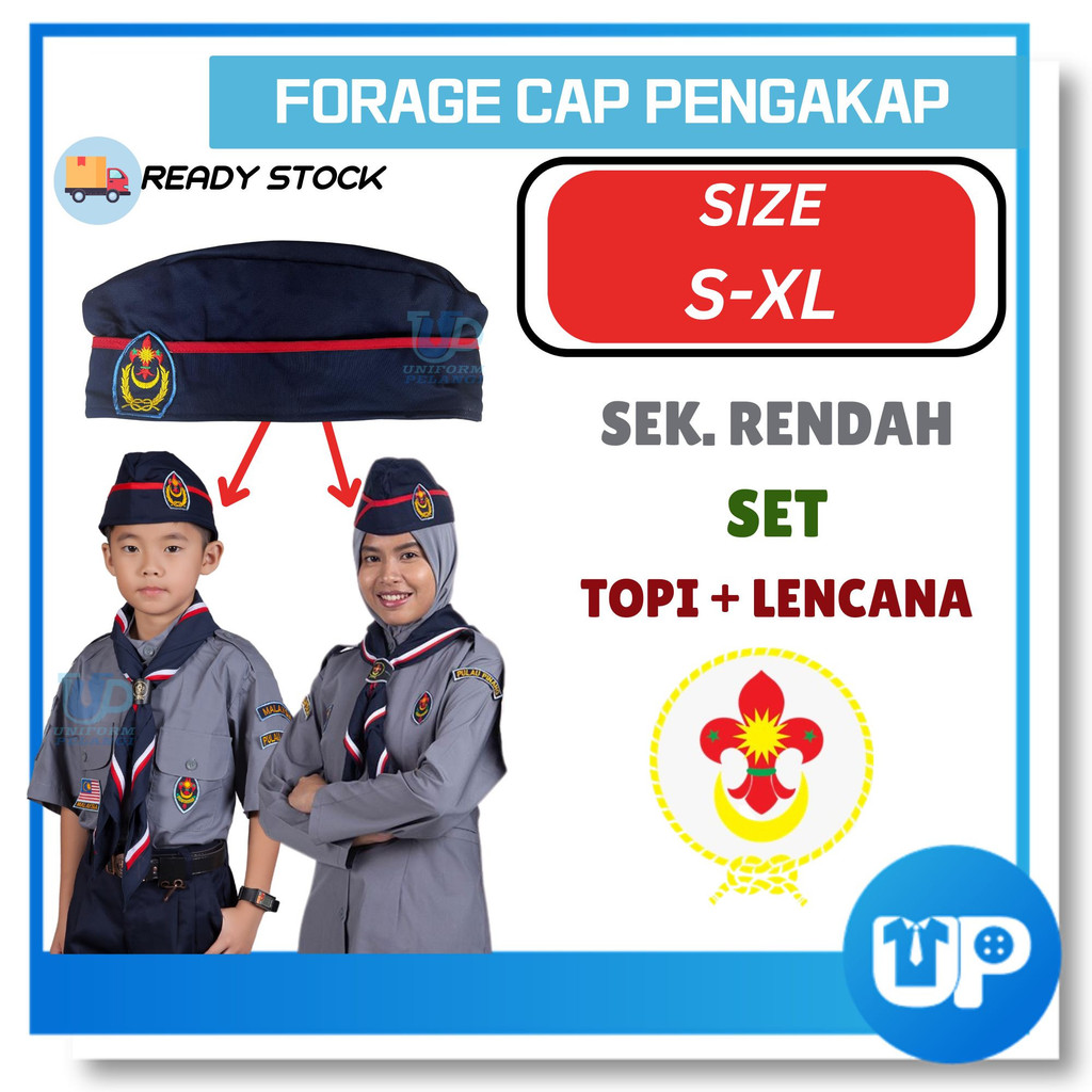 Forage Cap Pengakap Sekolah Rendah Topi (dengan sulam Lencana) Topi ...