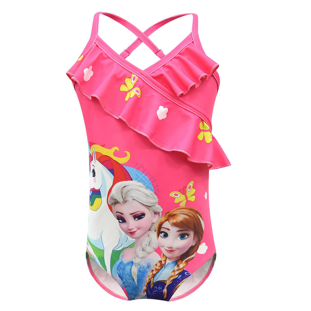 Summer Baby Girl Swimsuit One Piece Children Swimwear Princess Frozen ...