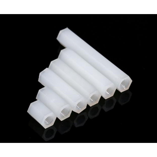 M4 M5 M6 White Double Pass Hex Hexagon Nylon Column PCB Standoff Spacer ...