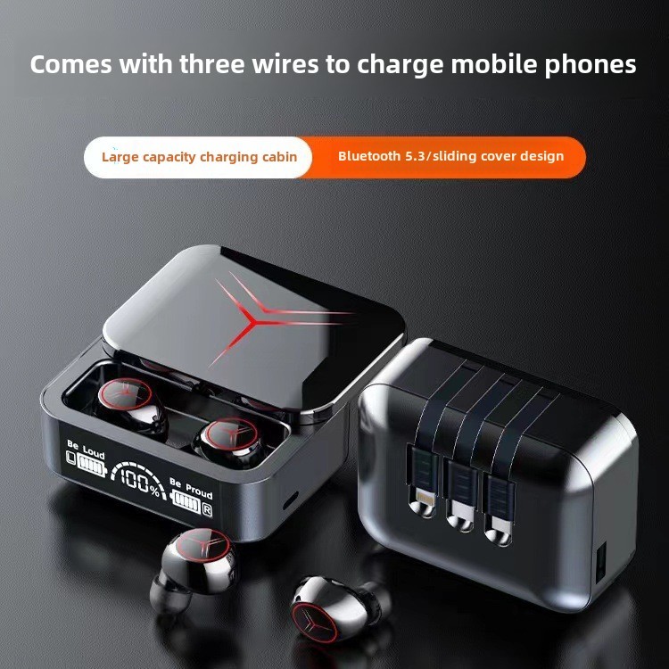 Sliding Cover M88plus Bluetooth Headset TWS Digital Display in-Ear ...