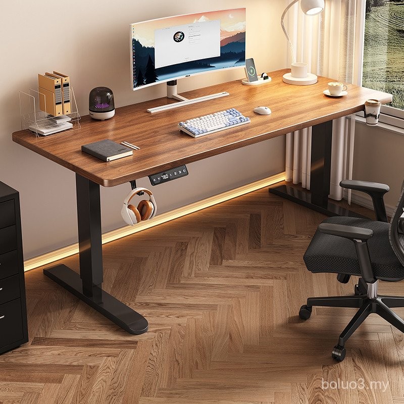 Solid Wood Electric Lifting Desk Smart Computer Desk Liftable Gaming ...