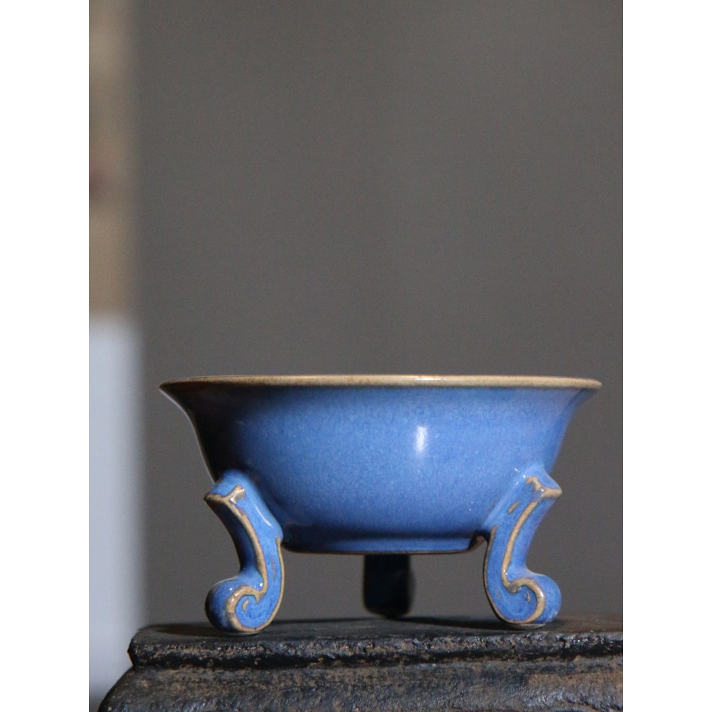 Periuk Bunga Tanah Liat Ungu Periuk Bonsai Seramik Gaya Antik Celadon ...