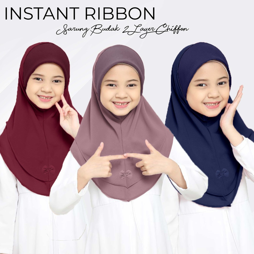 INSTANT RIBBON | SARUNG BUDAK 2 LAYER CHIFFON | Shopee Malaysia