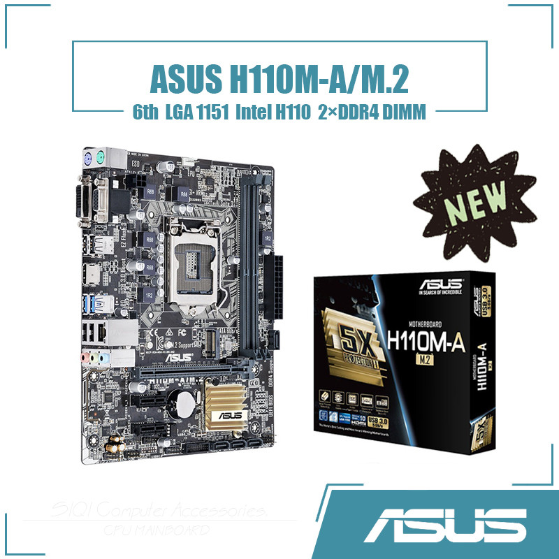 [NEW] ASUS H110M-A/M.2 Motherboard 2xDDR4 DIMM LGA 1151 Intel H110 Micro ATX 6th Core i7/i5/i3 ...