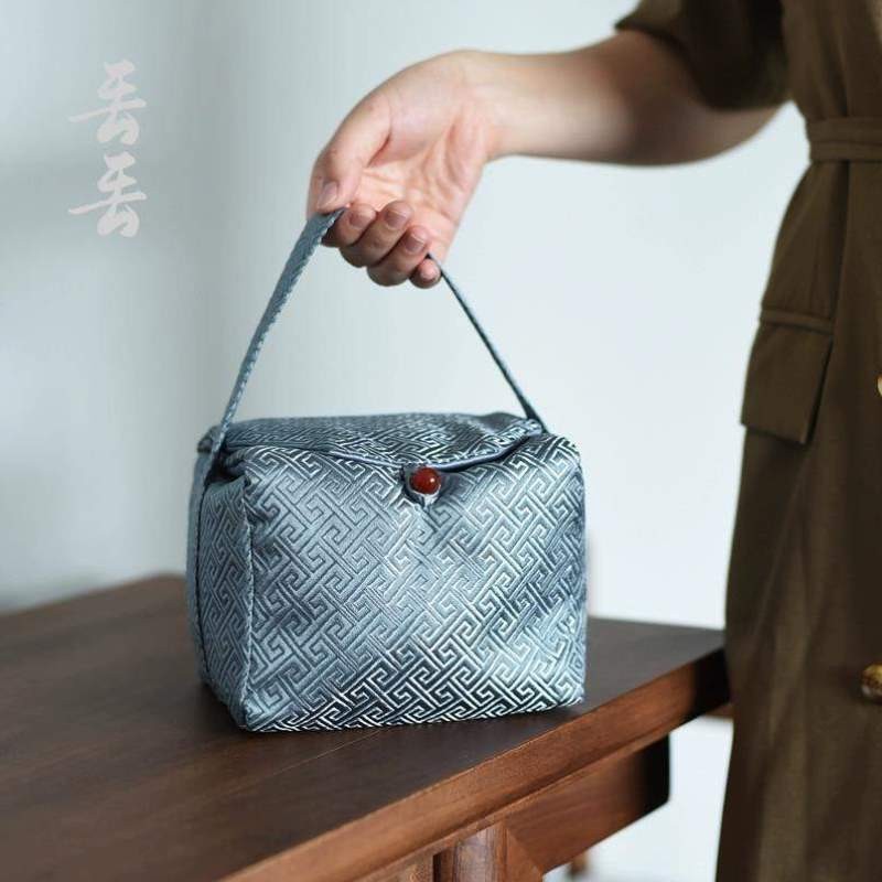 Beg Perjalanan Mudah Alih untuk Set Teh dengan Dua Cawan, Beg Simpanan ...