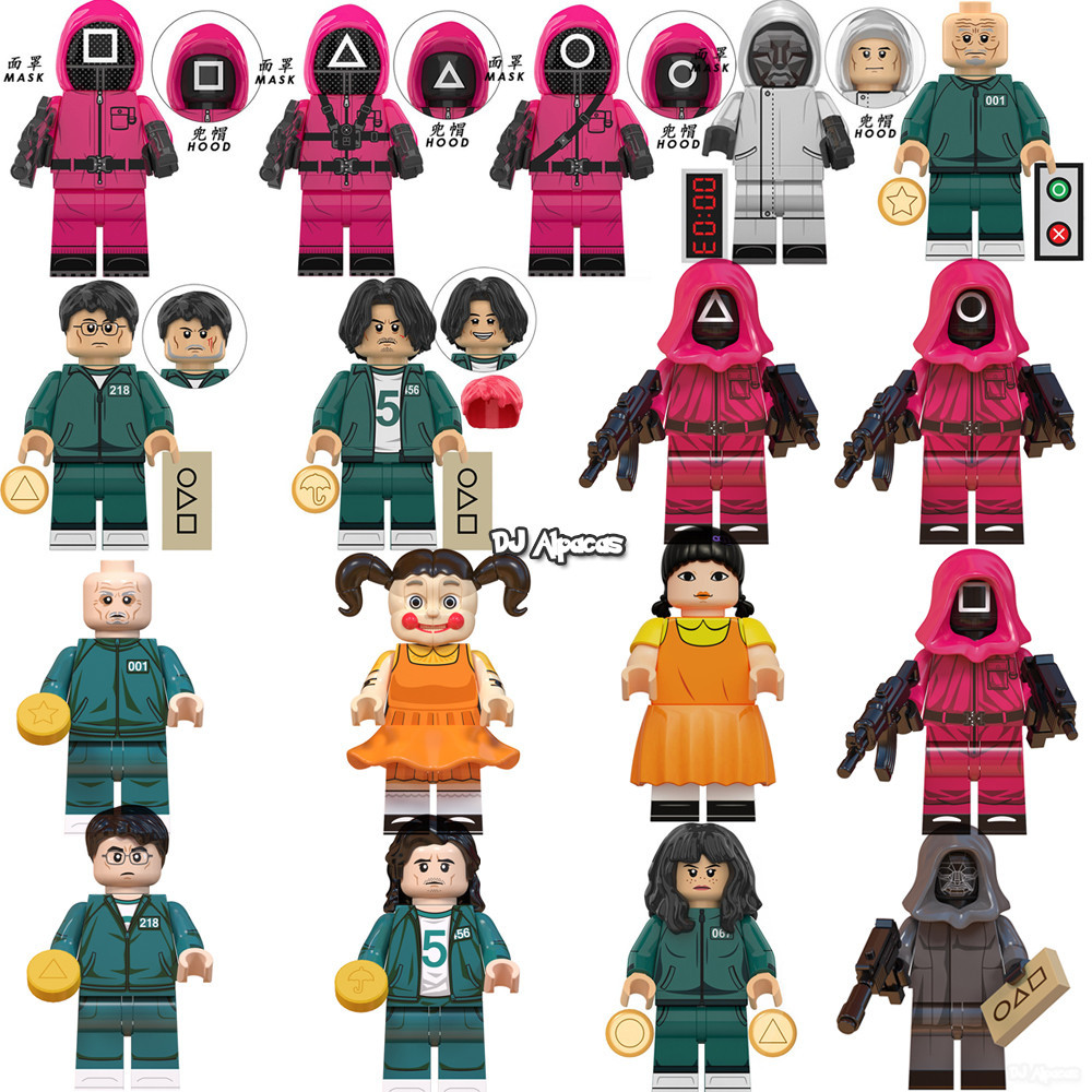 Squid Game Minifigures Blocks Six Mini Figures Round Toy | Shopee Malaysia