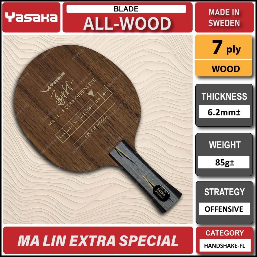 Yasaka Ma Lin Extra Special All Wood Table Tennis Blade Paddle Bat Racket Ping Pong Handshake-FL ...