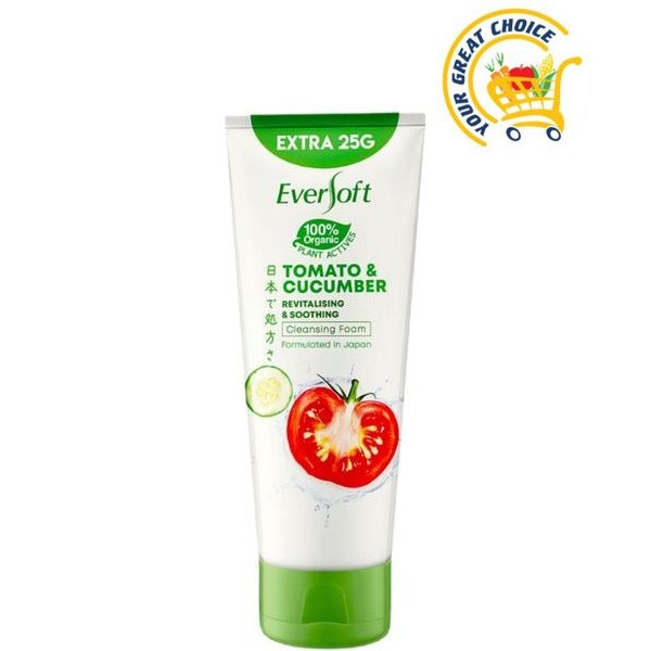 Eversoft Tomato & Cucumber Facial Cleanser 195g | Shopee Malaysia