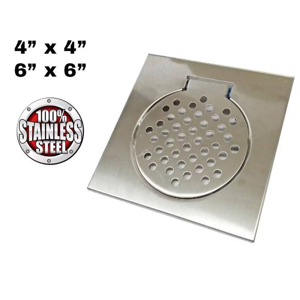 Stainless Steel Bathroom Floor Grating Floor Trap 4x4/6x6 inch Grating ...