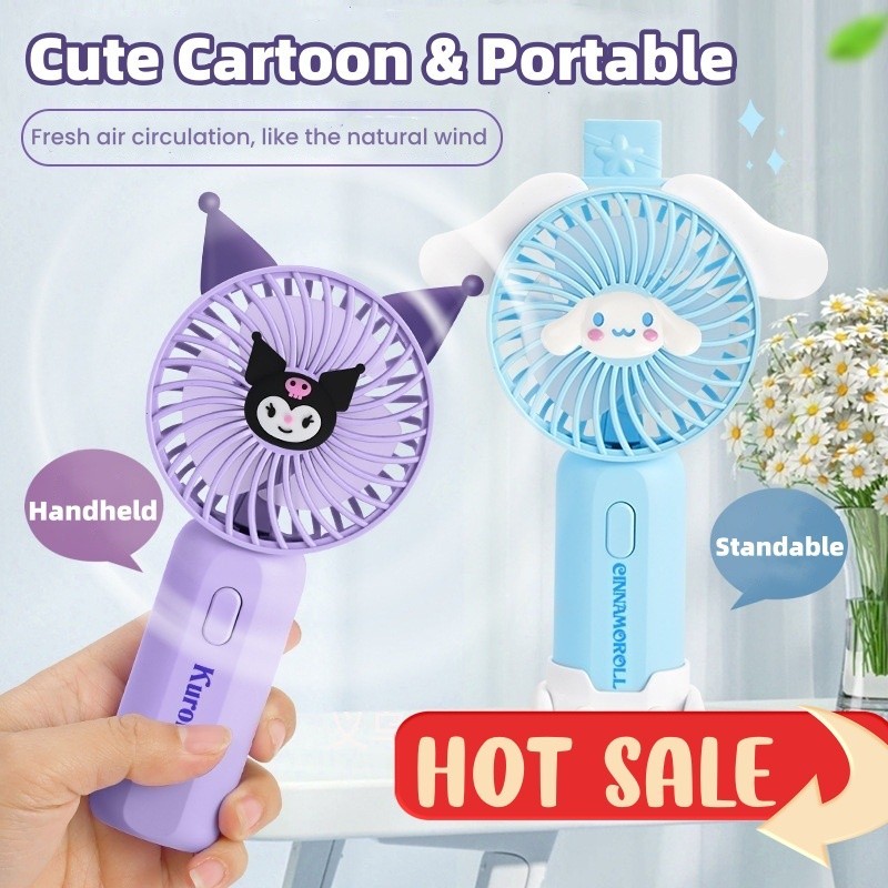Cartoon usb charging fan cute cartoon Kuromi Cinnamoroll melody hello ...