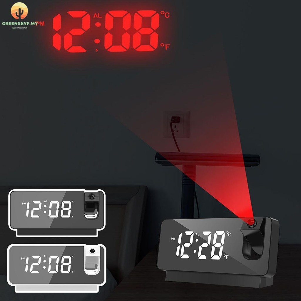 Projection Alarm Clock Reusable Digital Alarm Clock with Large 7.3" LED ...
