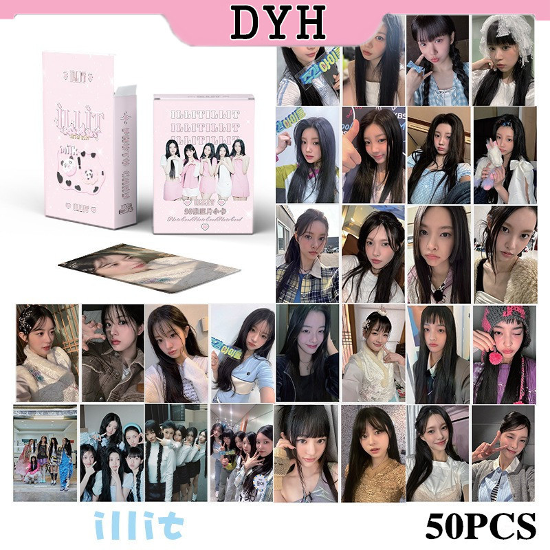 50pcs/box ILLIT Laser Card YUNAH WONHEE Photocards LOMO Card KPOP Album ...
