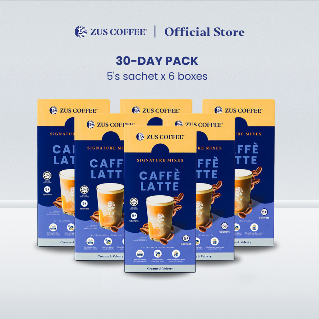 ZUS Signature Mixes Premium Instant Coffee - Caffè Latte - 5 sticks | Shopee Malaysia