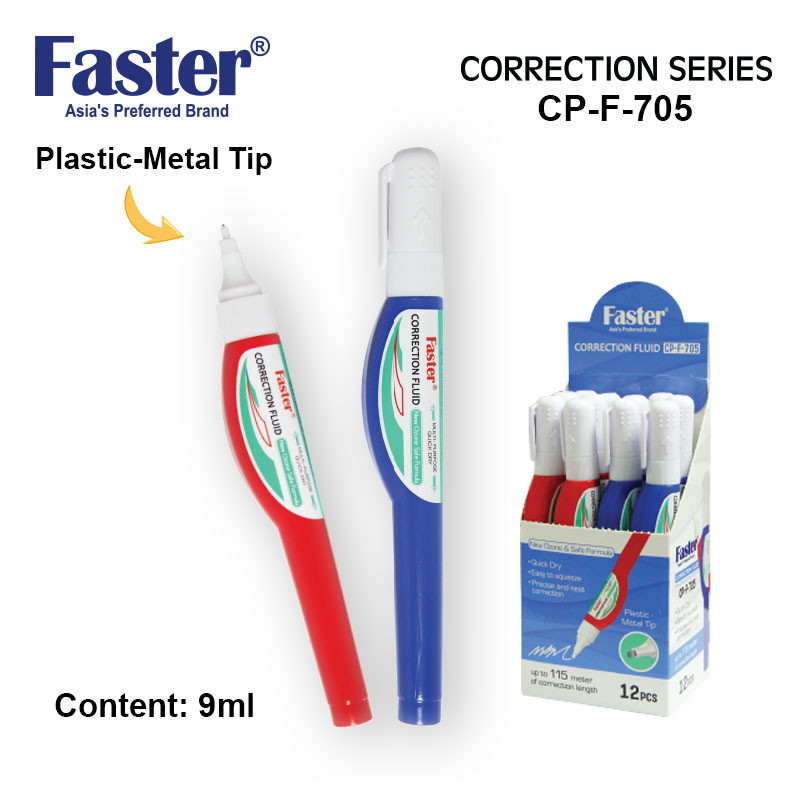Faster CP-F-705 Correction Pen (9ml x 12 Pcs) | Shopee Malaysia
