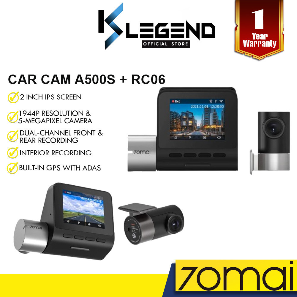 70mai A500s Dashcam Pro Plus+ Built-in GPS Car Recorder 1944P Dual ...