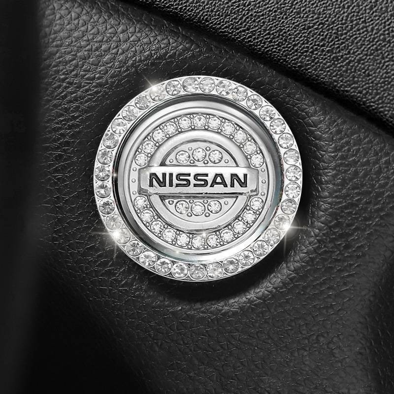 Nissan Diamond inlay One click start button Car Ignition switch Sticker ...