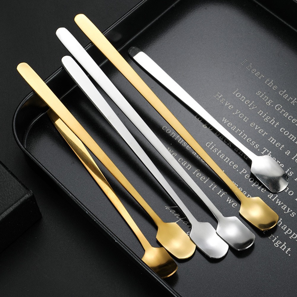 WELV- Kitchen Bar Tea Long Handle Stainless Steel Coffee Stirrers Milk ...