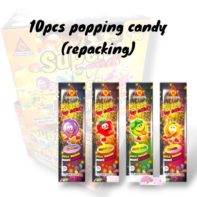 10pcs Super Pop Candy gula masam manis fruits flavour popping candy ...