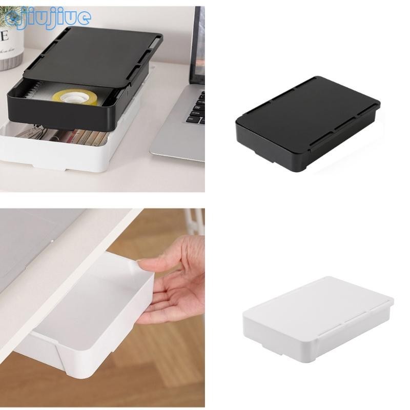 cc 2 Piece Stick On Drawers Under Desk Drawer Storage Box Undermount ...