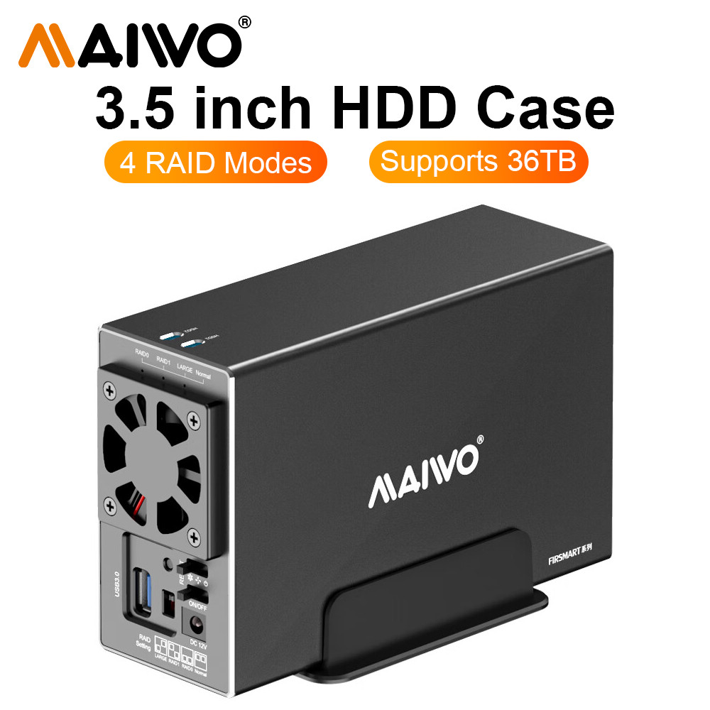 MAIWO 2.5/3.5 Inch SATA RAID HDD Docking Station Dual Bay External Hard ...