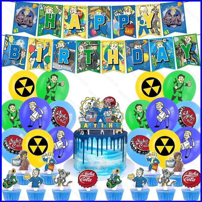 SQK Fallout Vault Boy Themed Decoration Celebrate Happy Party Banner ...
